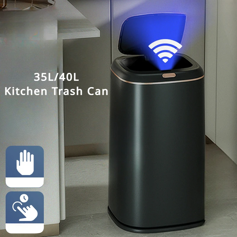 35-40L-Smart-Kitchen-Trash-Can-Sensor-Electric-Waste-Bin-Large-Capacity ...
