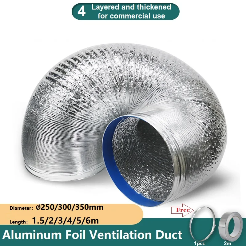 ∅350mm Commercial Use Four Layer Encryption Aluminum Foil Pipe Scalable ...