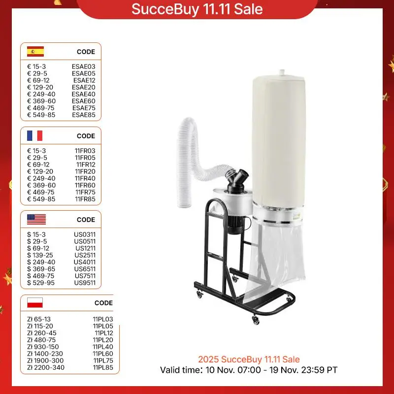 VEVOR 1.5HP Mobile Base Industrial Woodworking Vortex Cleaner: The Real ...