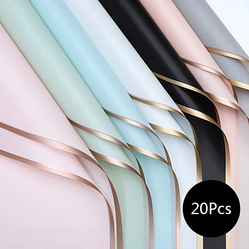 20pcs-lot-Golden-Border-Rose-Floral-Wrapping-Paper-Korean-Style ...