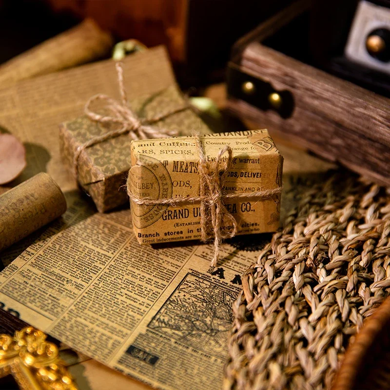 12Pcs-Material-Paper-Retro-Packaging-newspaper-made-old-yellowing ...