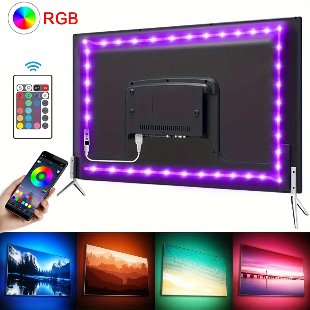 Led-Strip-Lights-Bluetooth-Control-RGB-LED-Lights-for-TV-USB-5V-Led ...