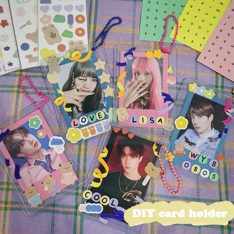 5pcs-lot-Transparent-Kpop-Photocards-With-Chain-Protector-Storage-Bag ...