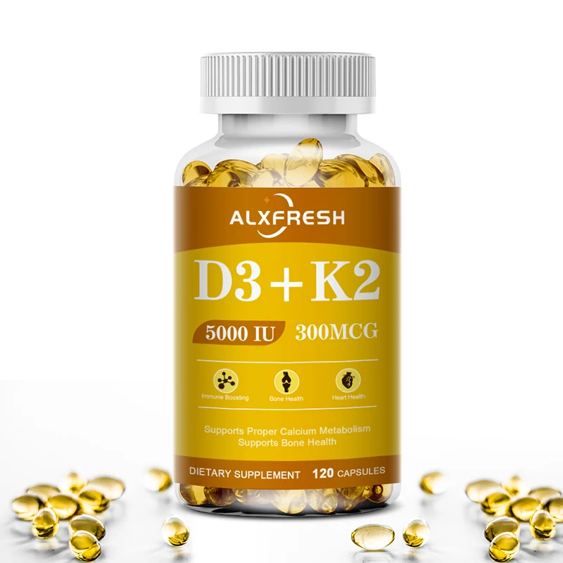 Alxfresh Vegan Vitamin D3+k2 For Regulate Calcium Metabolism Promote Bone Health Heart ...