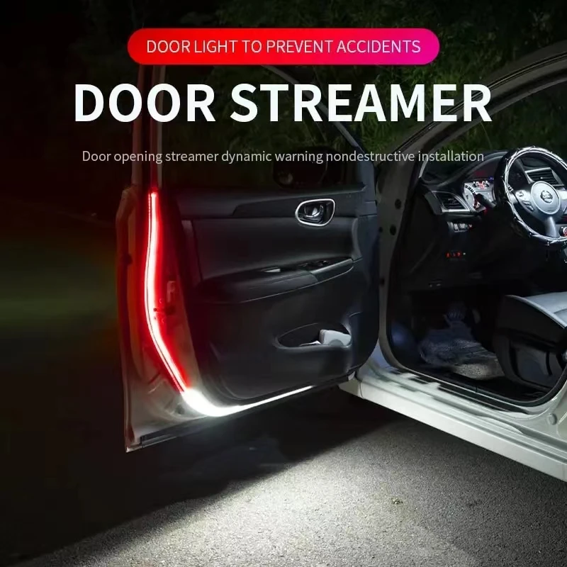 12V LED Car Door Opening Warning Atmosphere Light Strip Car Welcome ...