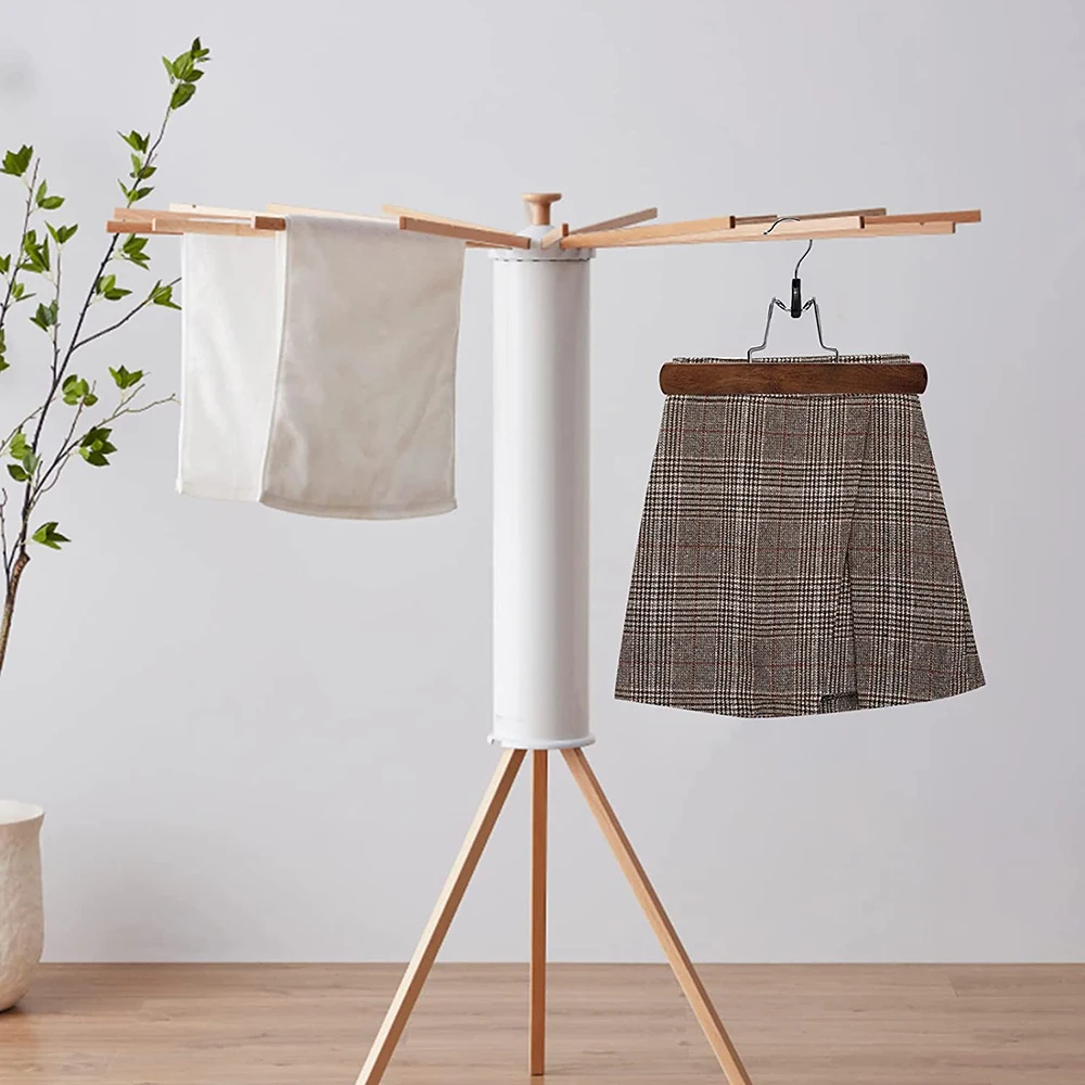 CINTRE,Black--Cintres en bois de noyer pour jupe et pantalon, 6 pièces ...