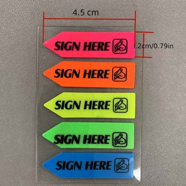 Office Supplies 400-Pack Sign Here Tabs & Arrow Labels - Multi-Color ...