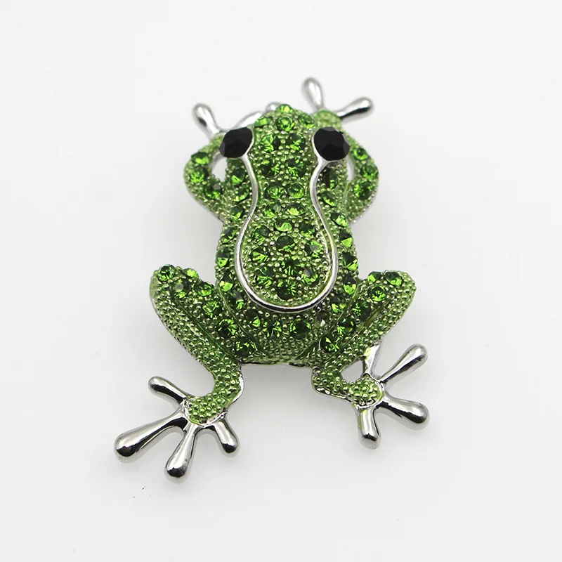 Vintage-Green-Crystal-Frog-Brooch-with-Chain-Can-Be-Used-As-A-Necklace ...
