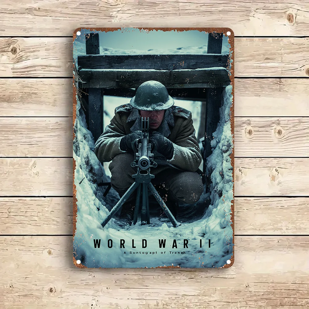 Room Decor Vintage World War II Aluminum Metal Sign, Military Themed ...