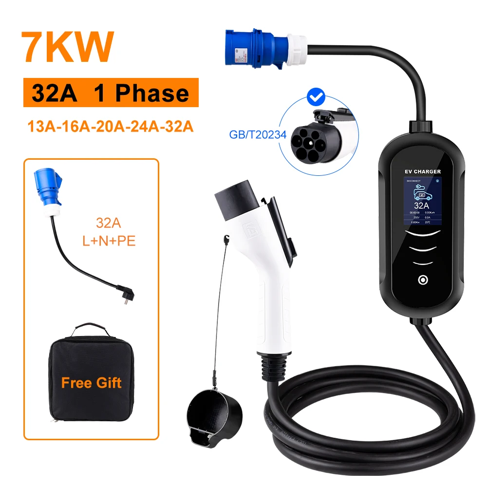Gbt-port-til-ev-carregador-32a-7kw-1-fase-evse-cabo-wallbox-caixa-de ...
