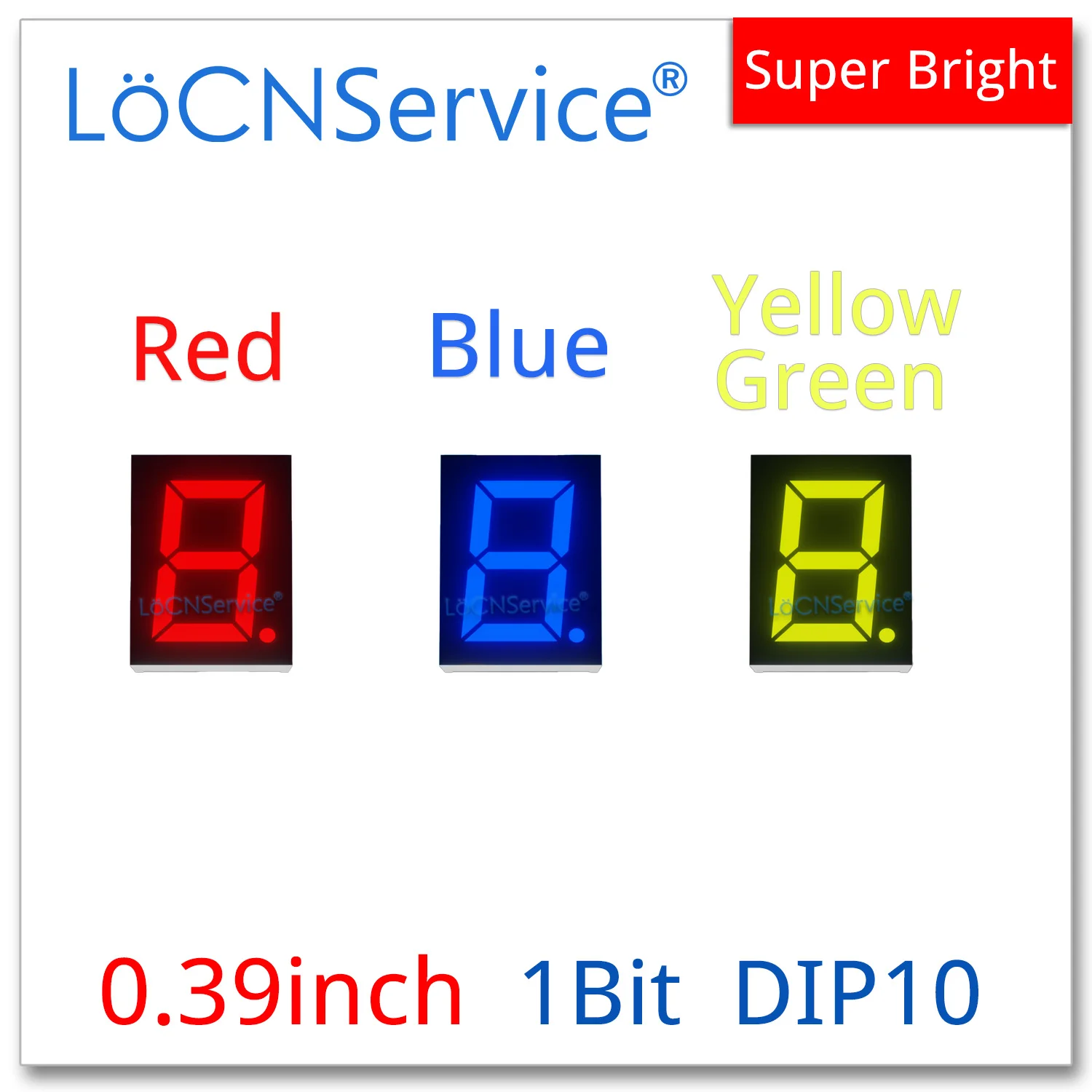 LoCNService-30PCS-0-39Inch-Digital-Tube-LED-Display-1-Bit-Red-Yellow ...