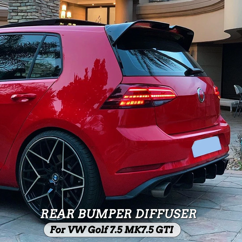 New For Vw Golf 7.5 Mk7.5 Gti Facelift Rear Bumper Diffuser Maxton ...