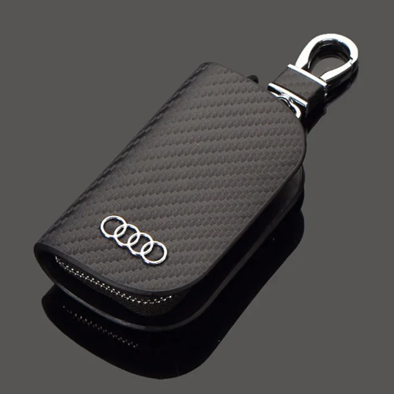 Leather-Car-Key-Cover-Holder-KeyChain-Key-Case-For-Audi-Sline-RS-A1-A2 ...