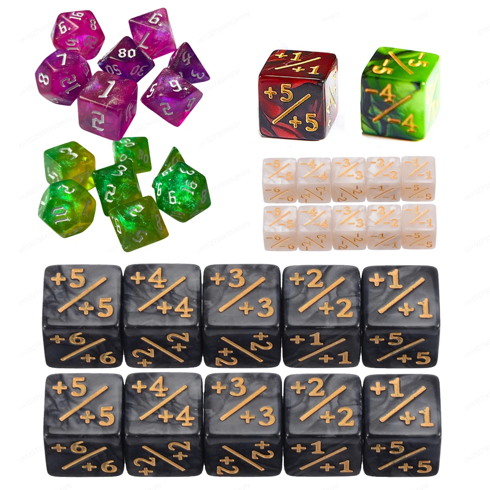 10Pcs 16mm 6 Side Dice Counters Counting Dice +1/-1 Dice Kids Toy For ...