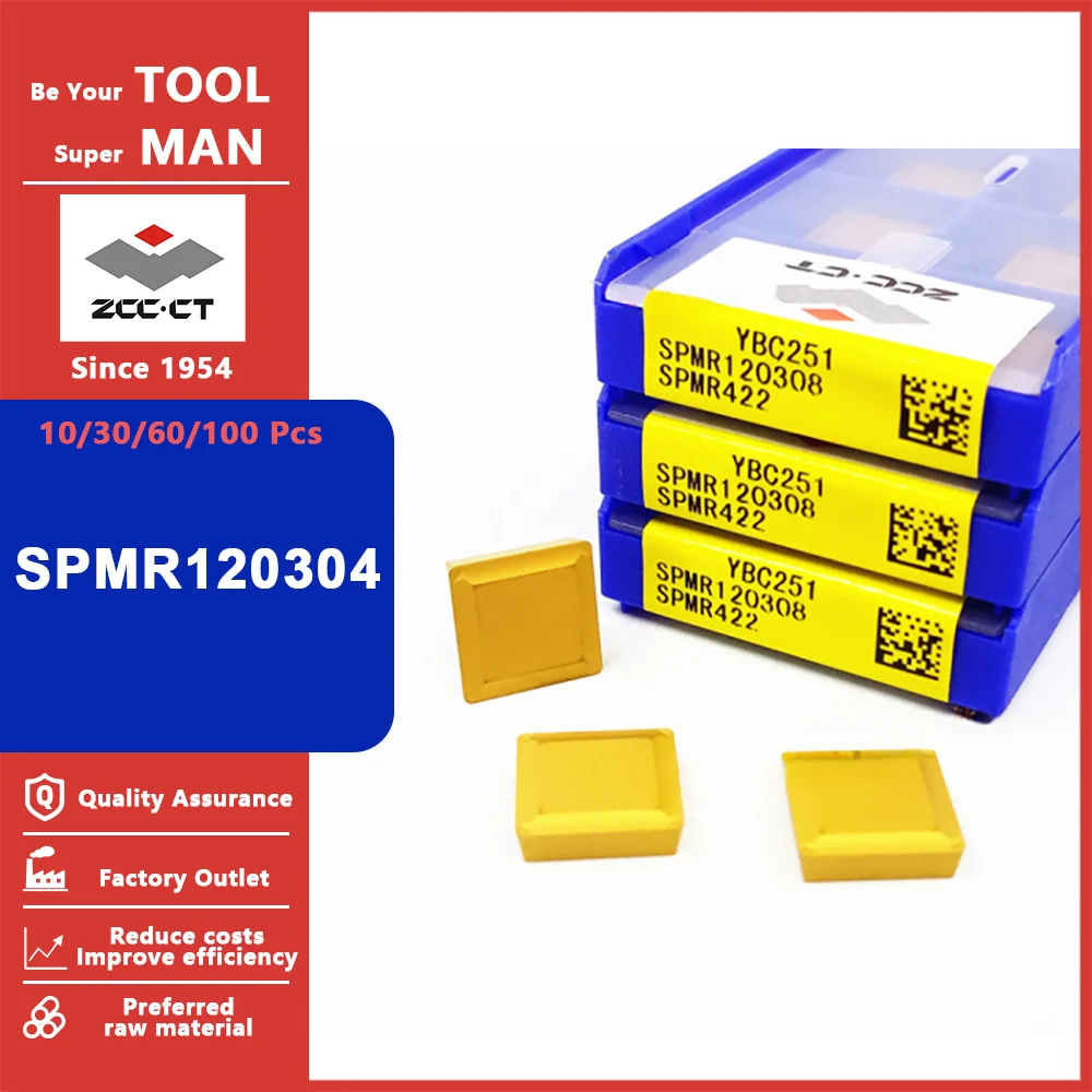 ZCC CT Original SPMR120304 YBC251 YBM251 Milling Inserts SPMR 120304 ...