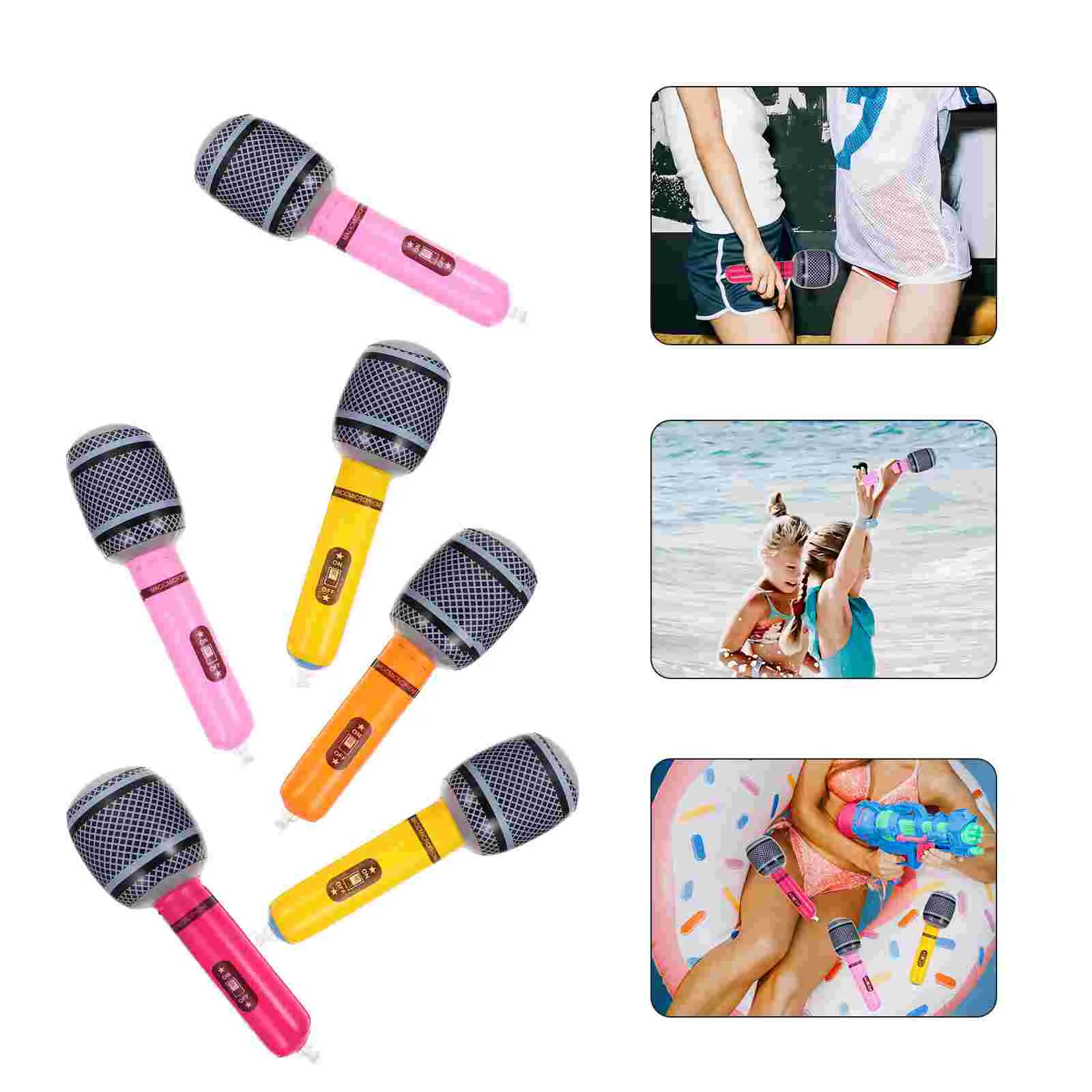 6Pcs Plaything Fake Microphones Prop Microphone Sing Movie Party ...