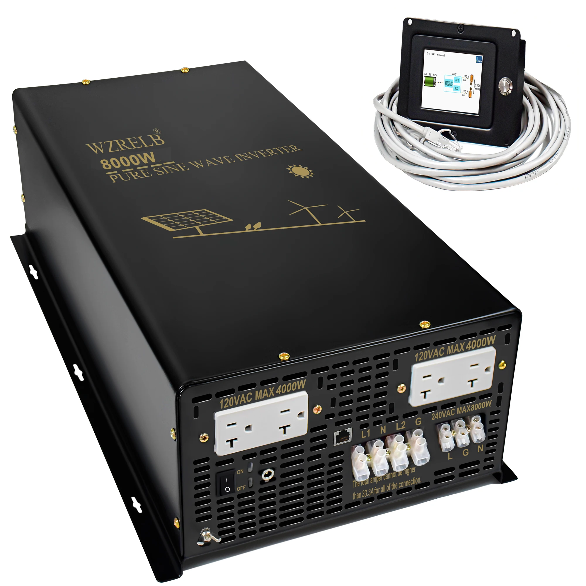 8000W-Split-phase-Pure-Sine-Wave-Solar-Power-Inverter-Battery-24V-36V ...