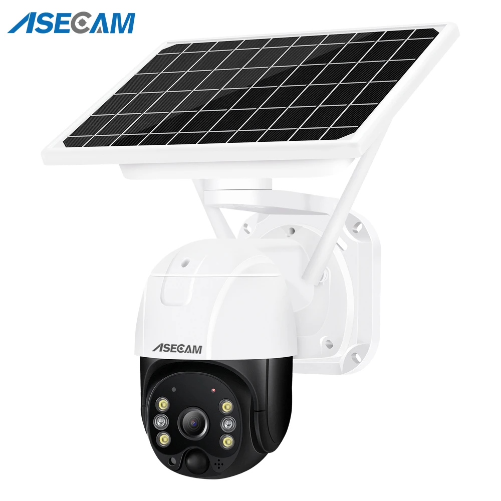 5MP 4G SIM Card Wifi Solar Camera PTZ Outdoor PIR Human Detection Audio ...