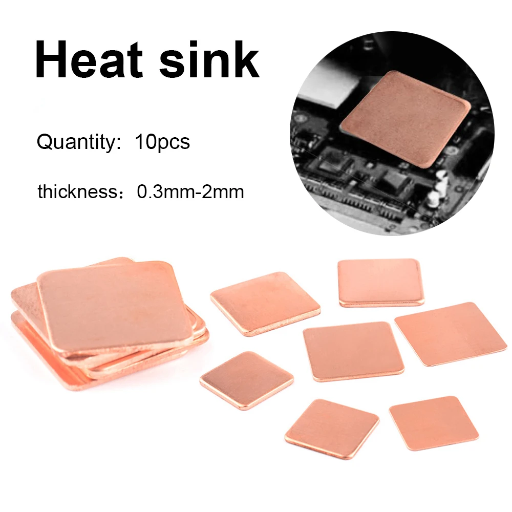 10Pcs-0-3-2-0mm-Laptop-Copper-Sheets-Plate-Strip-Shim-Thermal-Pad ...