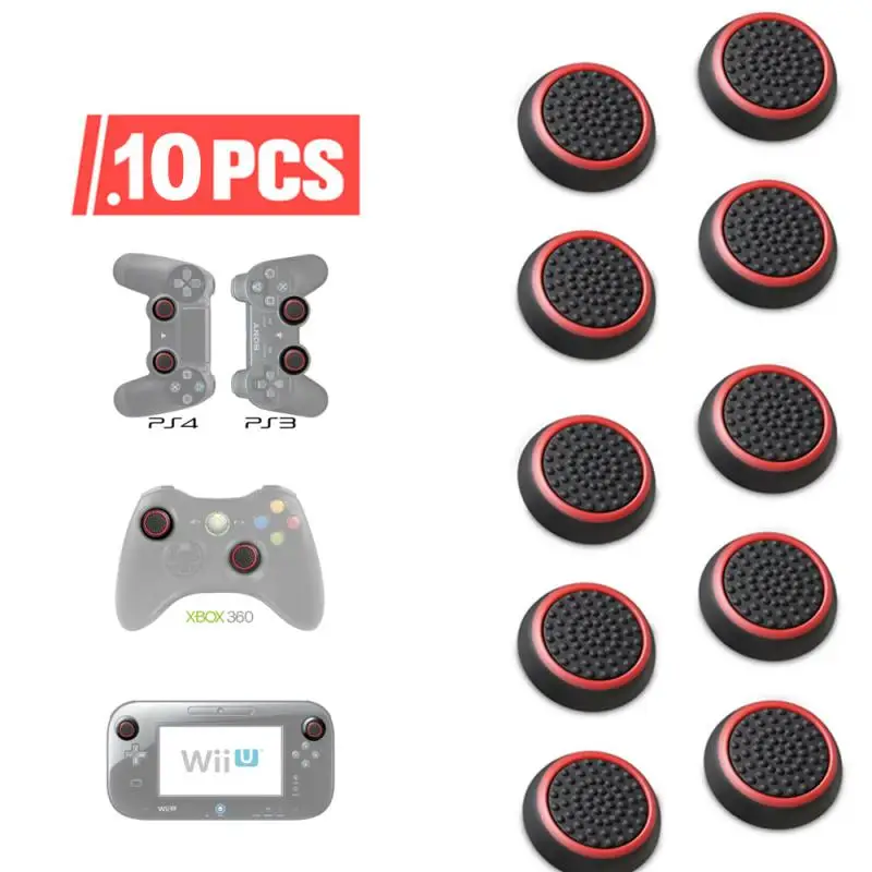 30/10PCS Non-slip Silicone Analog Joystick Thumbstick Thumb Stick Grip ...
