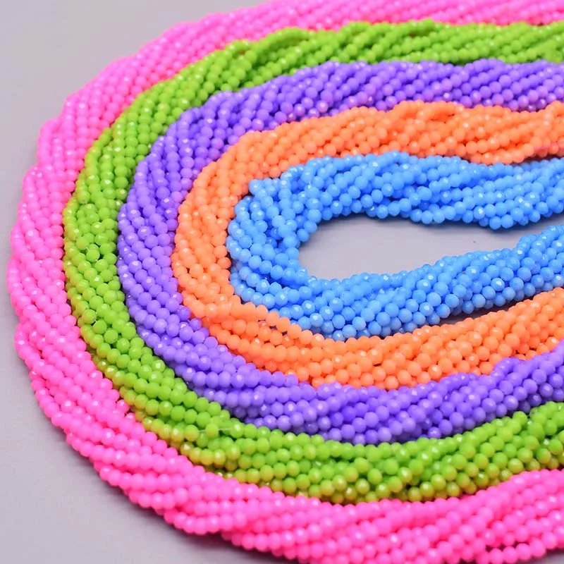 Fluorescence-color-2-3-4mm-Glass-Beads-Dyeing-Rondelle-Crystal-Beads ...