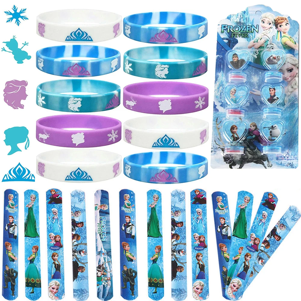 Frozen-Silicone-Wristband-Disney-Anna-Elsa-Slap-Bracelet-Stamp-Party ...