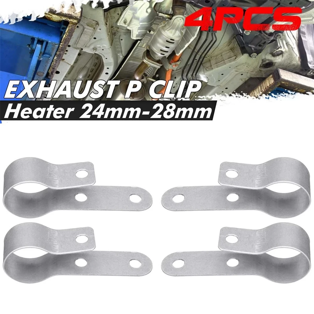 2/4Pcs Stainless Steel Exhaust Clamp 24mm-28mm P Clip Exhaust Pipe ...
