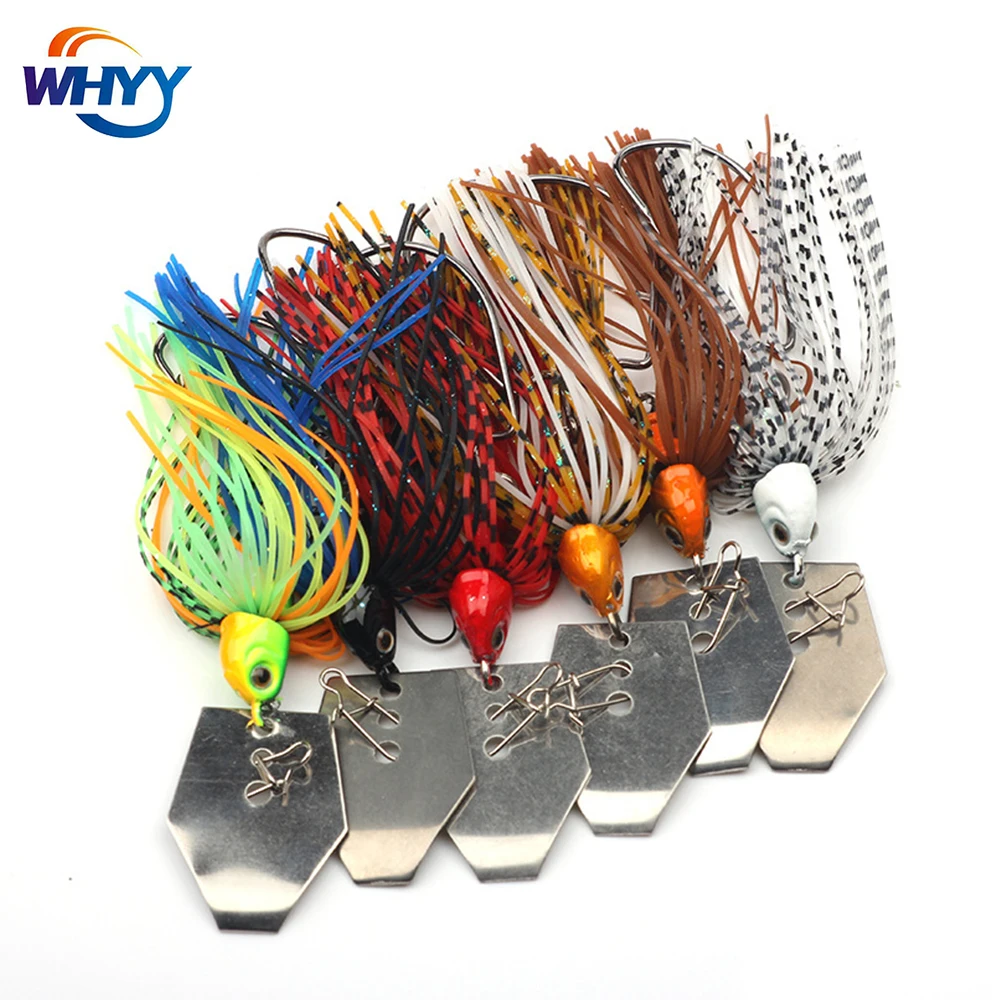 6 Pcs/set Chatterbait Fishing Lures Kit Spinner Bait Weedless Buzzbait ...