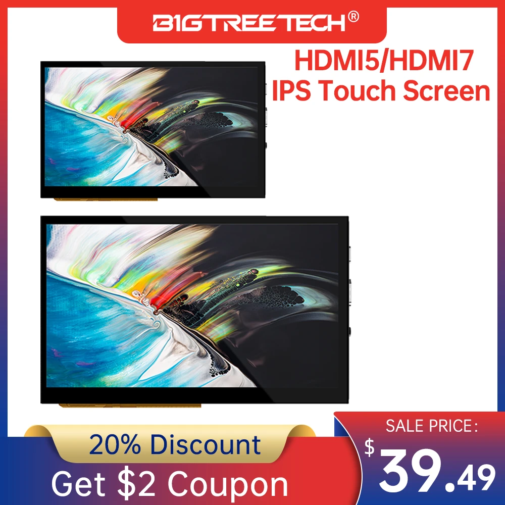 BIGTREETECH HDMI Screen IPS 5Inch 7Inch Touch Screen For Raspberry Pi 4 ...