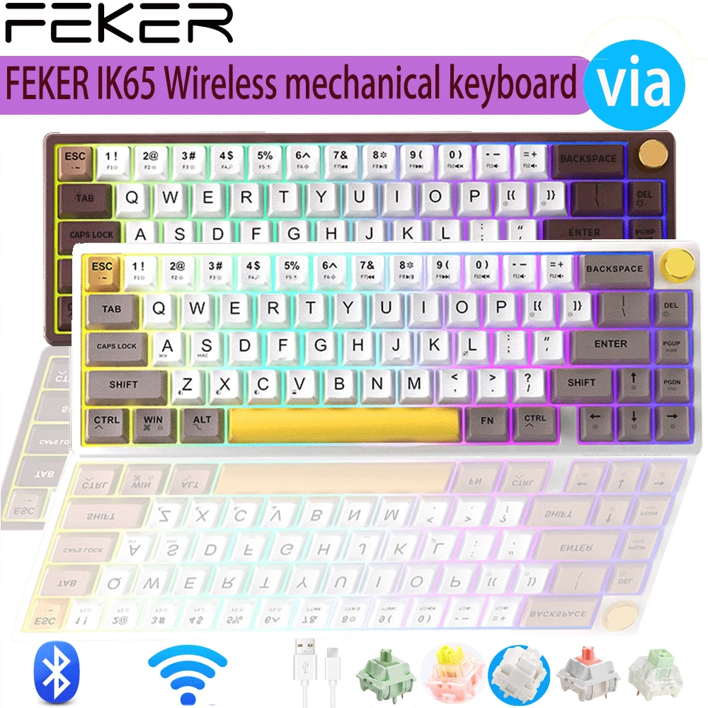 FEKER-IK65-Mechanical-Keyboard-Wireless-Via-Bluetooth-2-4G-Hot-Swap ...