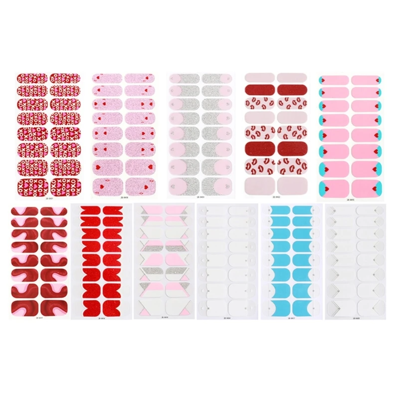 Semicured-Gel-Stickers-UV-LED-Required-16-Gel-Polish-Wraps-Fashion ...