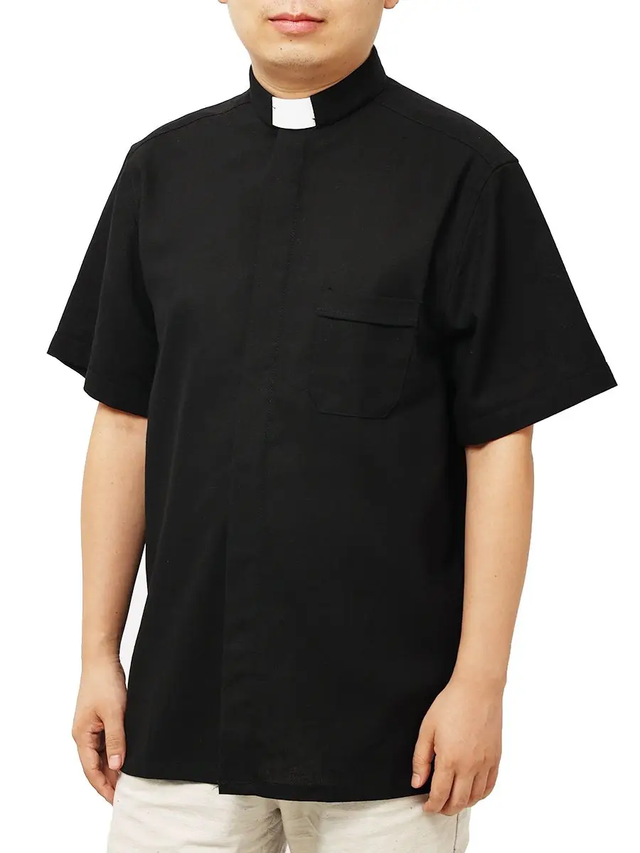 Priest-Shirt-Men-Black-Catholic-Church-Costume-Clergy-Tab-Collar-Tops ...