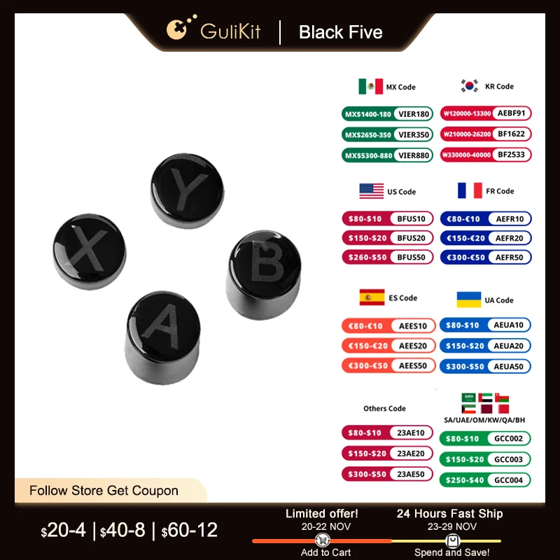 Gulikit-NS32-Keycap-For-KingKong-2-Pro-NS08-NS09-Game-Controller-A-B-X ...