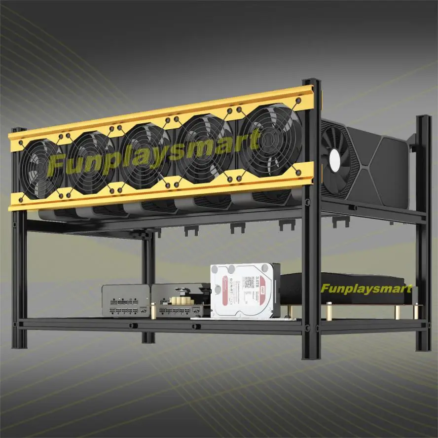 Funplaysmart-V4D-6-GPU-Mining-Case-Stackable-Cryptocurrency-Miner-Frame ...