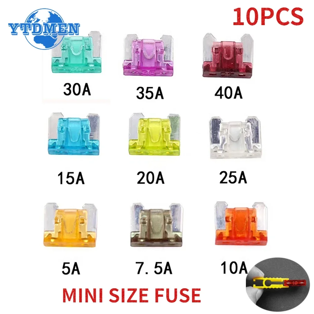 10PCS Micro Car Fuse Blade Type Mini Fuse Set 5A 7.5A 10A 15A 15A 20A ...