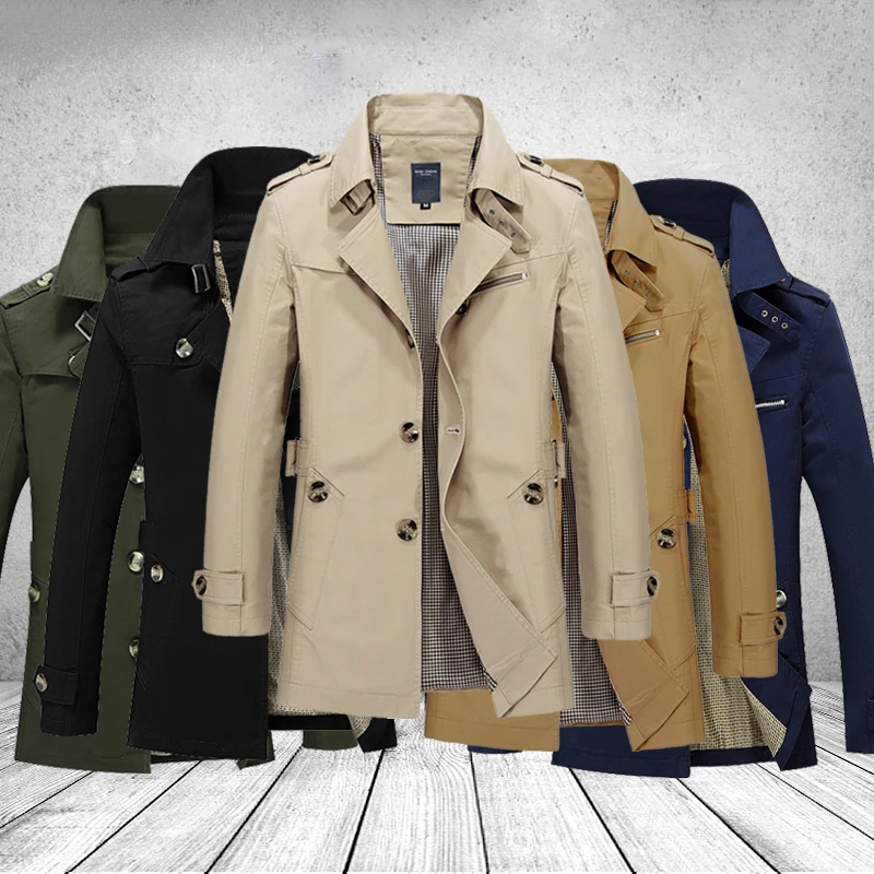 Mode-Mannen-Trenchjacks-Merk-Casual-Zakelijke-Trenchcoat-Heren ...