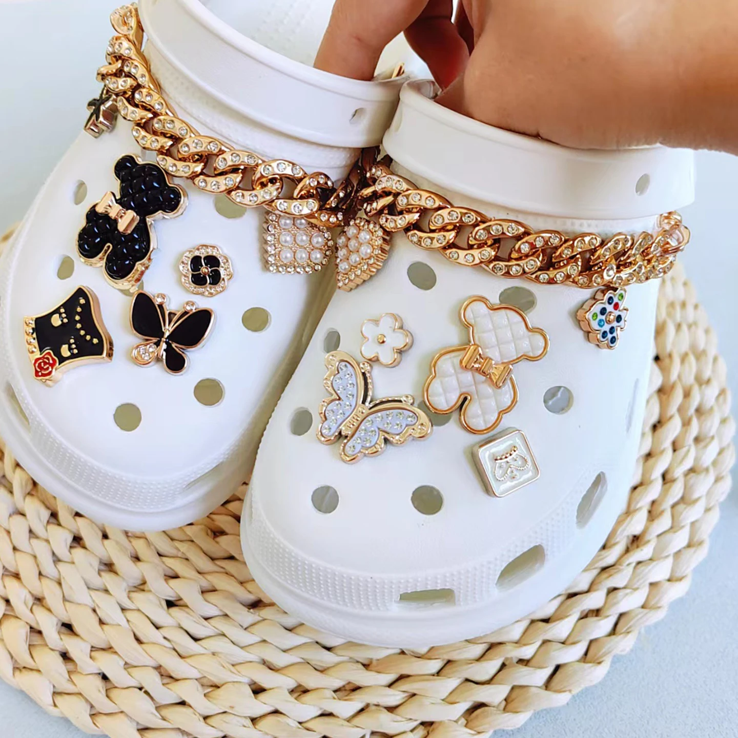 3D-estereosc-pico-sapato-fivela-decora-o-bonito-urso-charme-conjunto ...