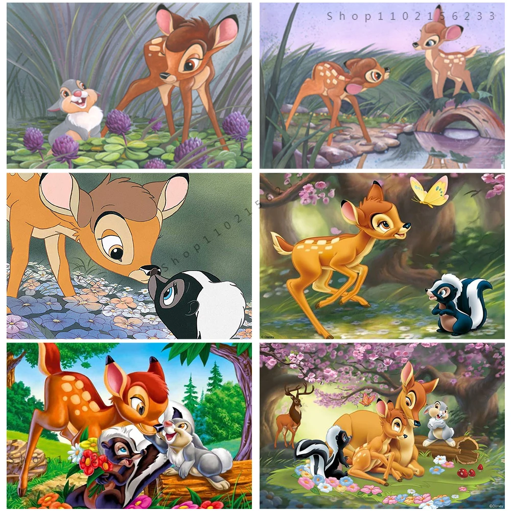 Disney 5D DIY Diamond Painting Cartoon Deer Bambi Mosaic Embroidery Cross Stitch Kits Picture Of ...
