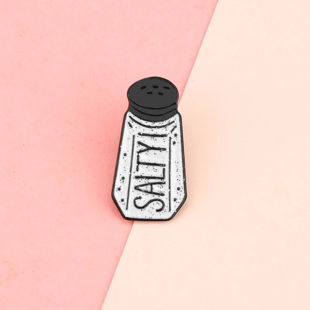 Creative-Salt-Shaker-Enamel-Pins-Fashion-Shiny-SALTY-Jar-Clothes-Lapel ...