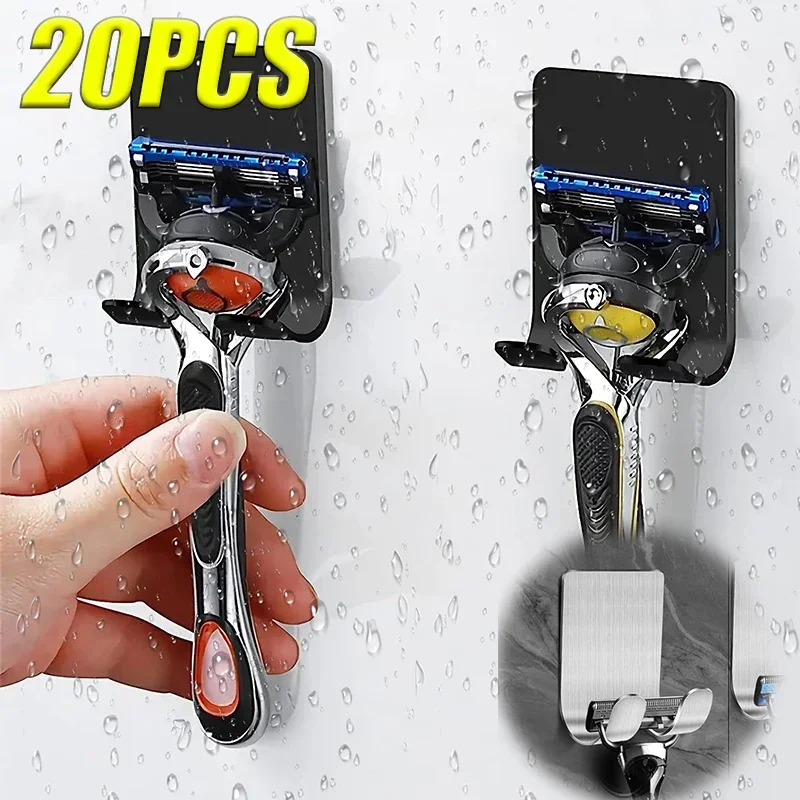 1-20Pcs-Punch-Free-Razor-Rack-Men-Shaving-Shaver-Storage-Hook-Shelf ...
