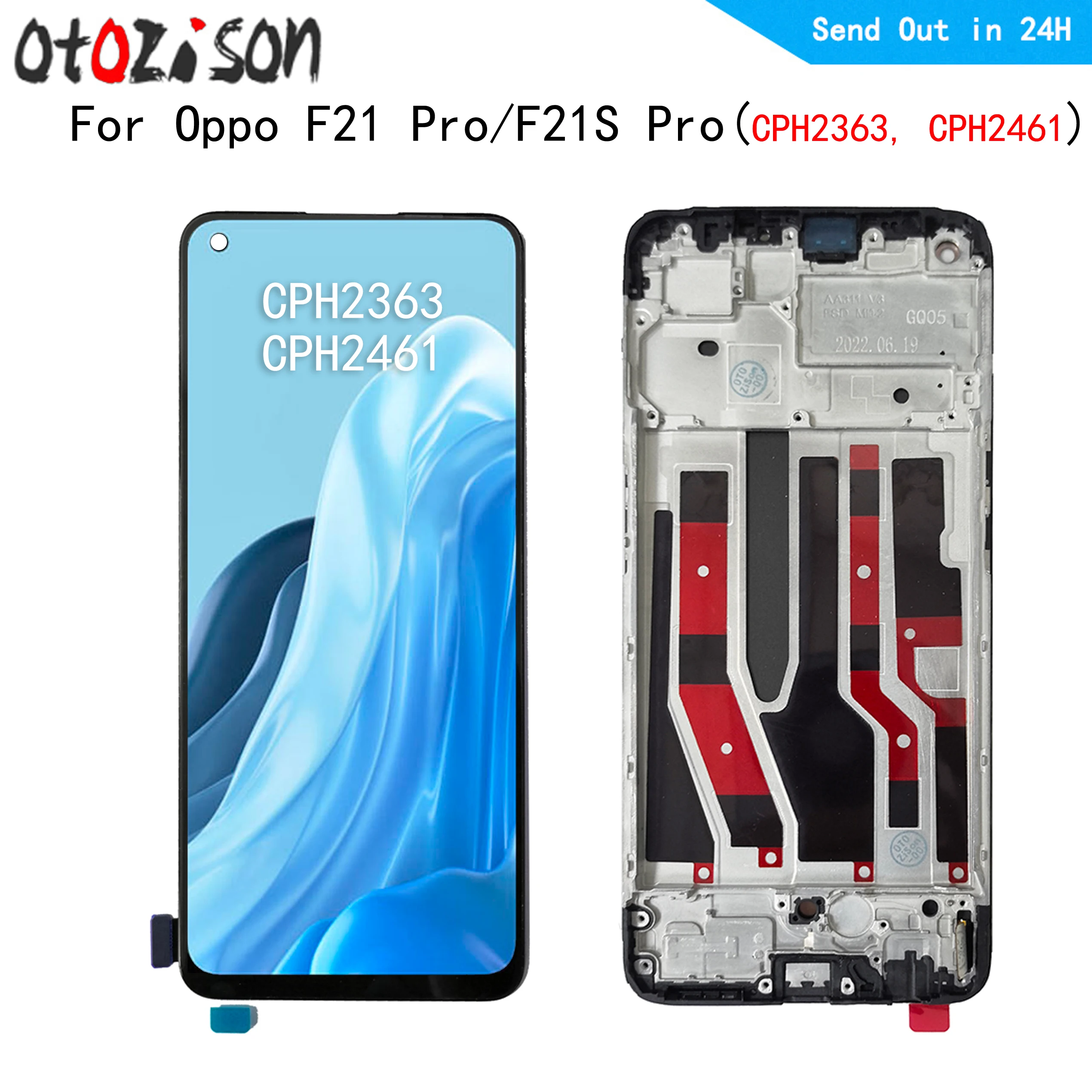6.43" AMOLED Screen For Oppo F21 Pro 4G CPH2363 LCD Display Screen ...