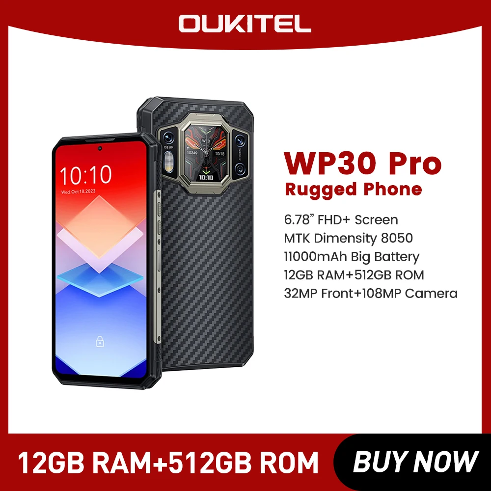 Oukitel-WP30-Pro-120W-5G-Rugged-Smartphone-android-13-12GB-512GB-11000 ...