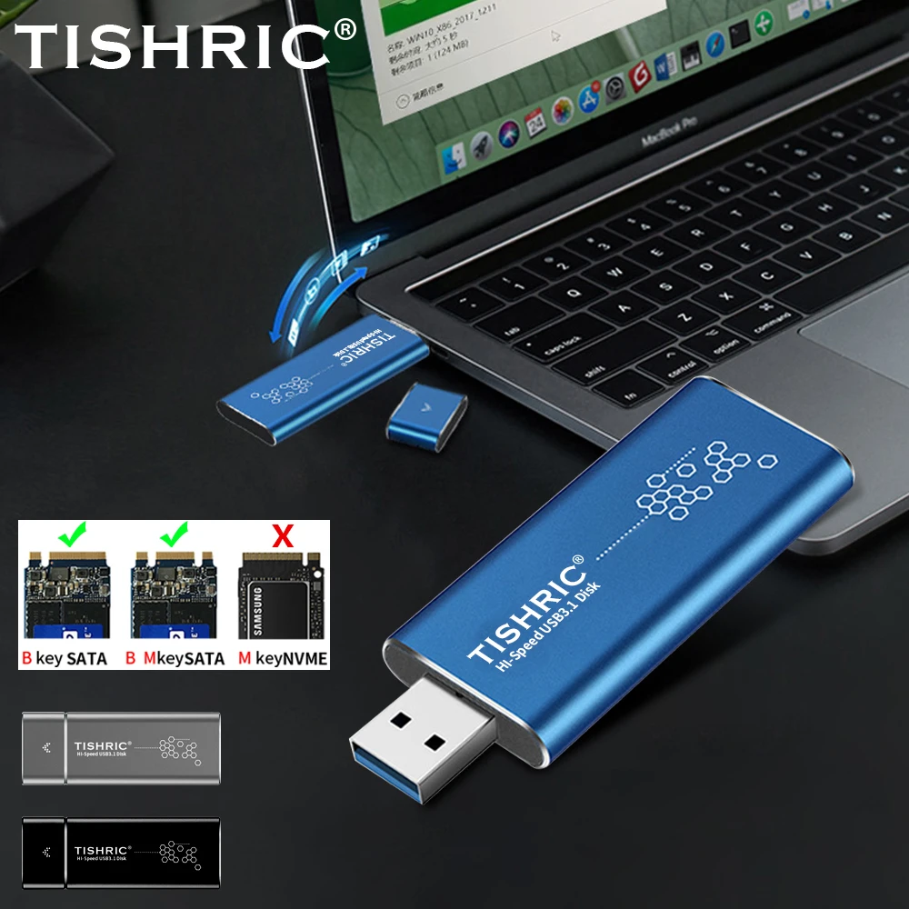 TISHRIC-M-2-To-USB3-0-SSD-Enclosure-M2-NGFF-Series-Hard-Disk-Box ...