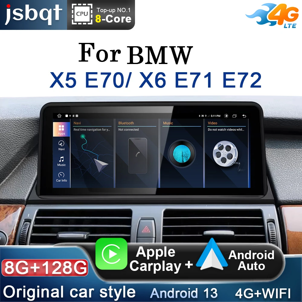 10.25inc Android System Wireless Carplay AUTO For BMW X5 E70 X6 E71 Car ...