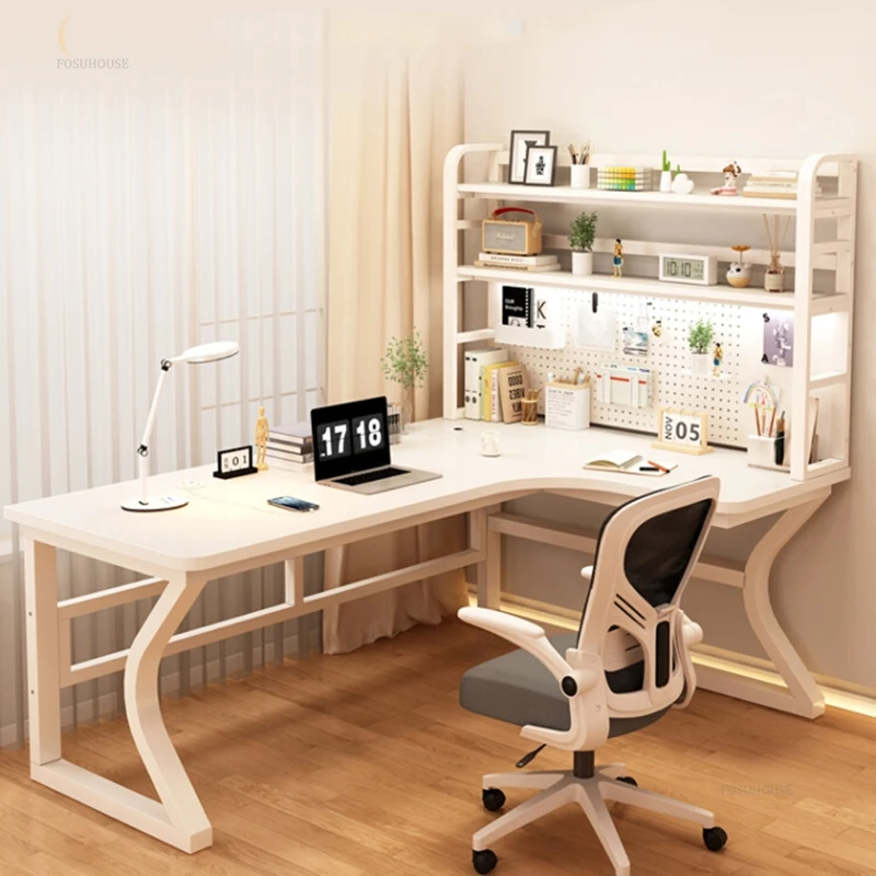 L-shaped-Corner-Computer-Desks-Home-Student-Study-Reading-Desk-Cream ...