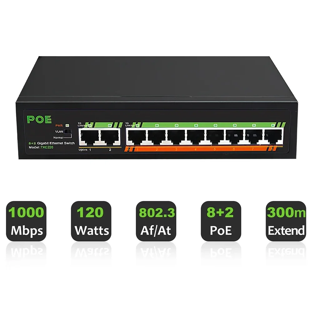 Conmutador-de-red-para-enrutador-Wifi-y-c-mara-conmutador-POE-Gigabit ...