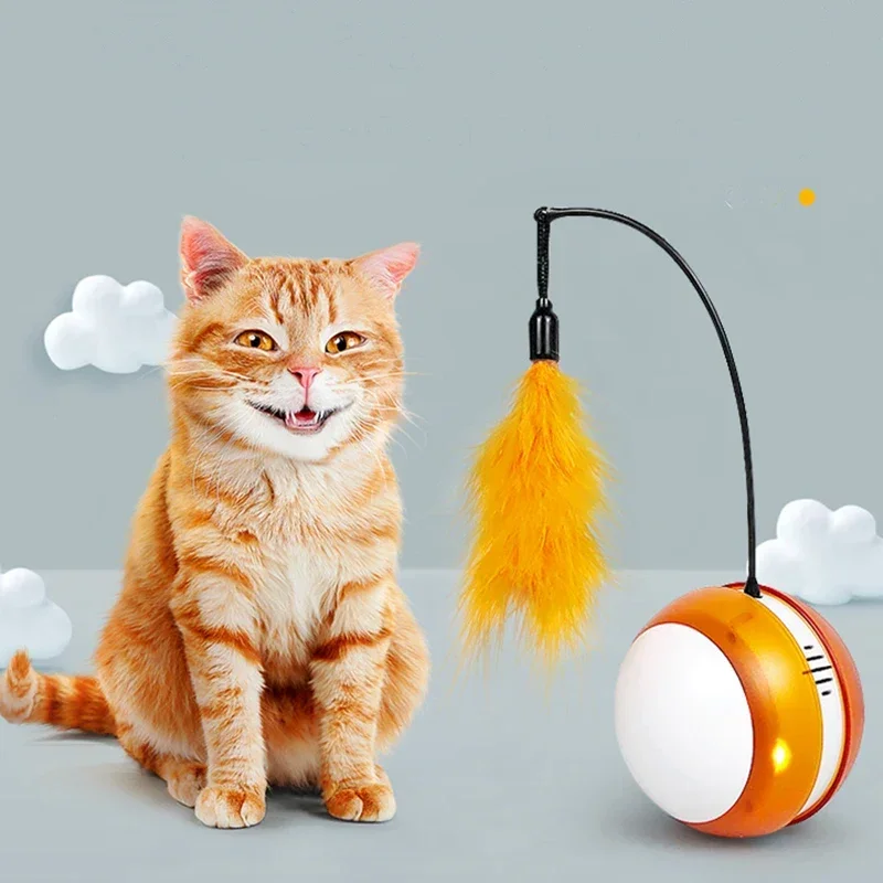 Electronic Pet Cat Toy Smart Automatic Sensing Obstacles LED Wheel ...
