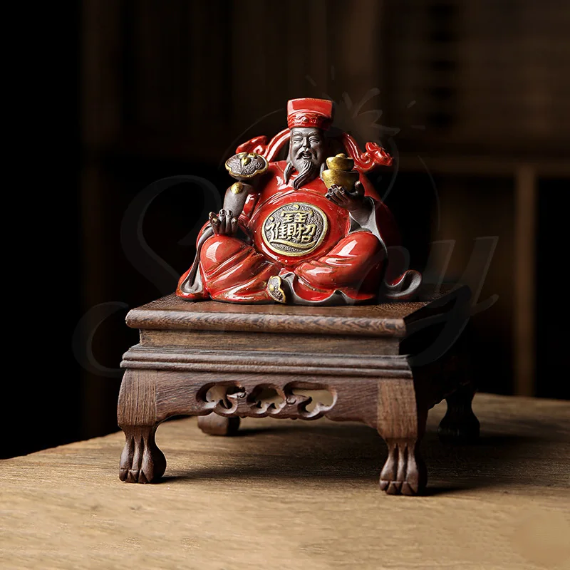 Chinese Ceramics God of Fortune Character God of Wealth Statue Feng ...