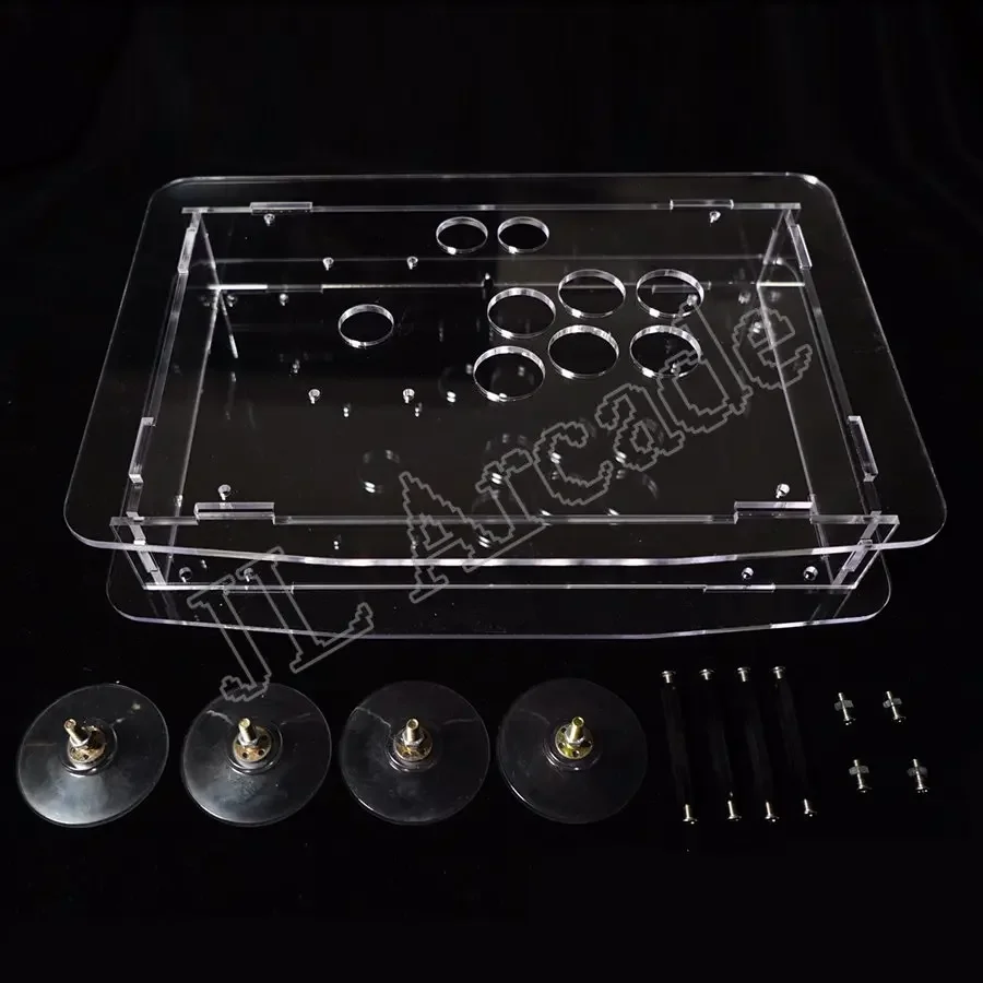 Arcade-Stick-Transparent-DIY-Case-Rocker-Frame-Acrylic-Console-Shell ...