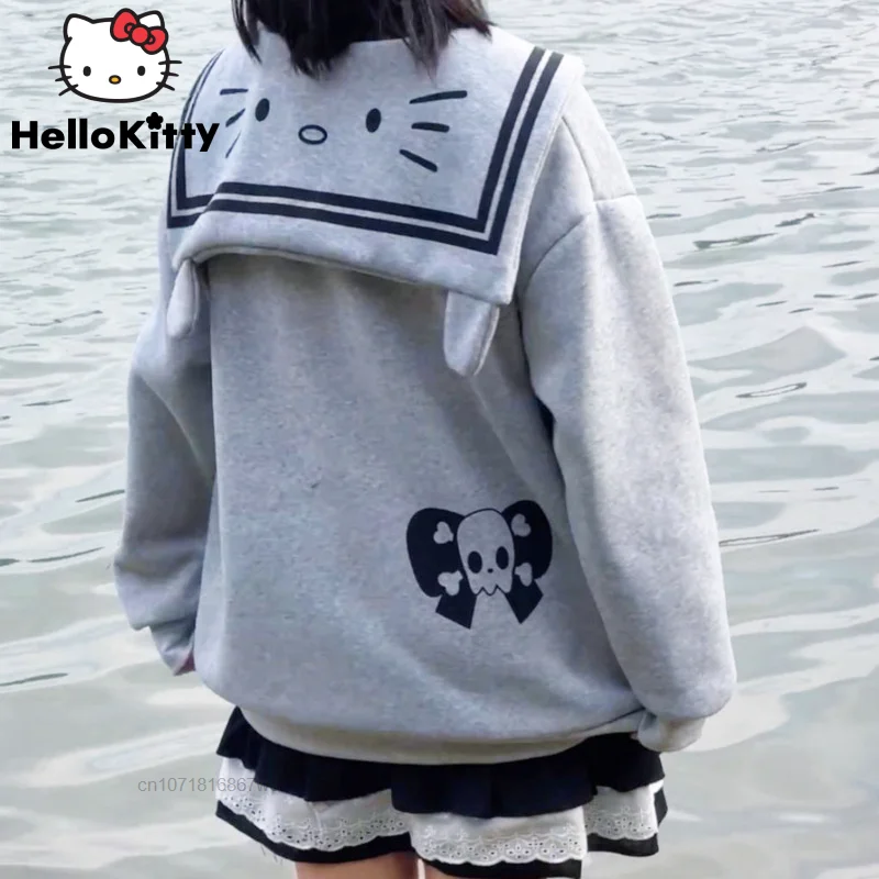 Sudadera-con-capucha-de-Hello-Kitty-Sanrio-para-mujer-su-ter-Kawaii ...